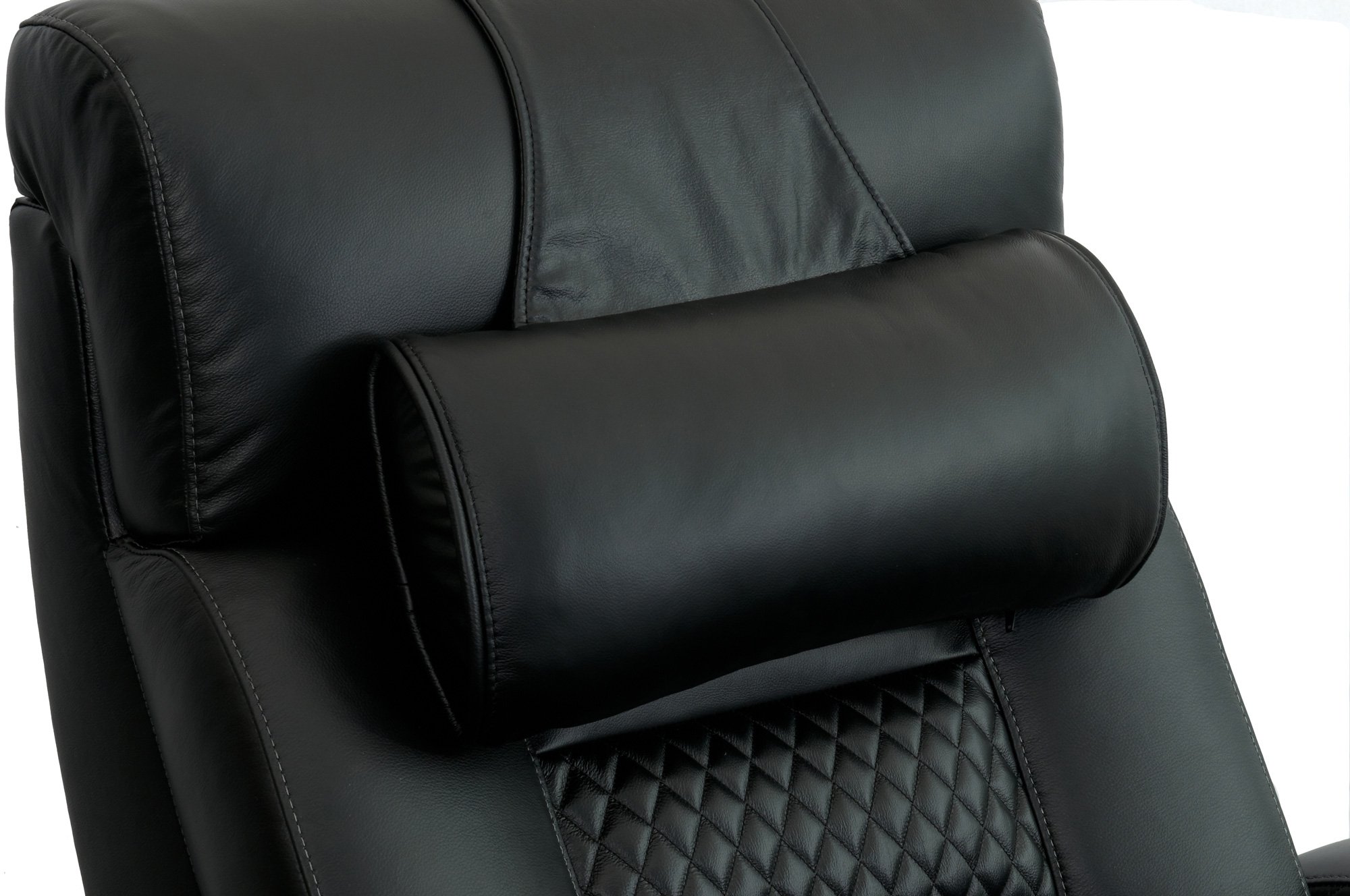 Octane Seating Recliner Headrest Pillow Neck Support - Bonded Black Leather