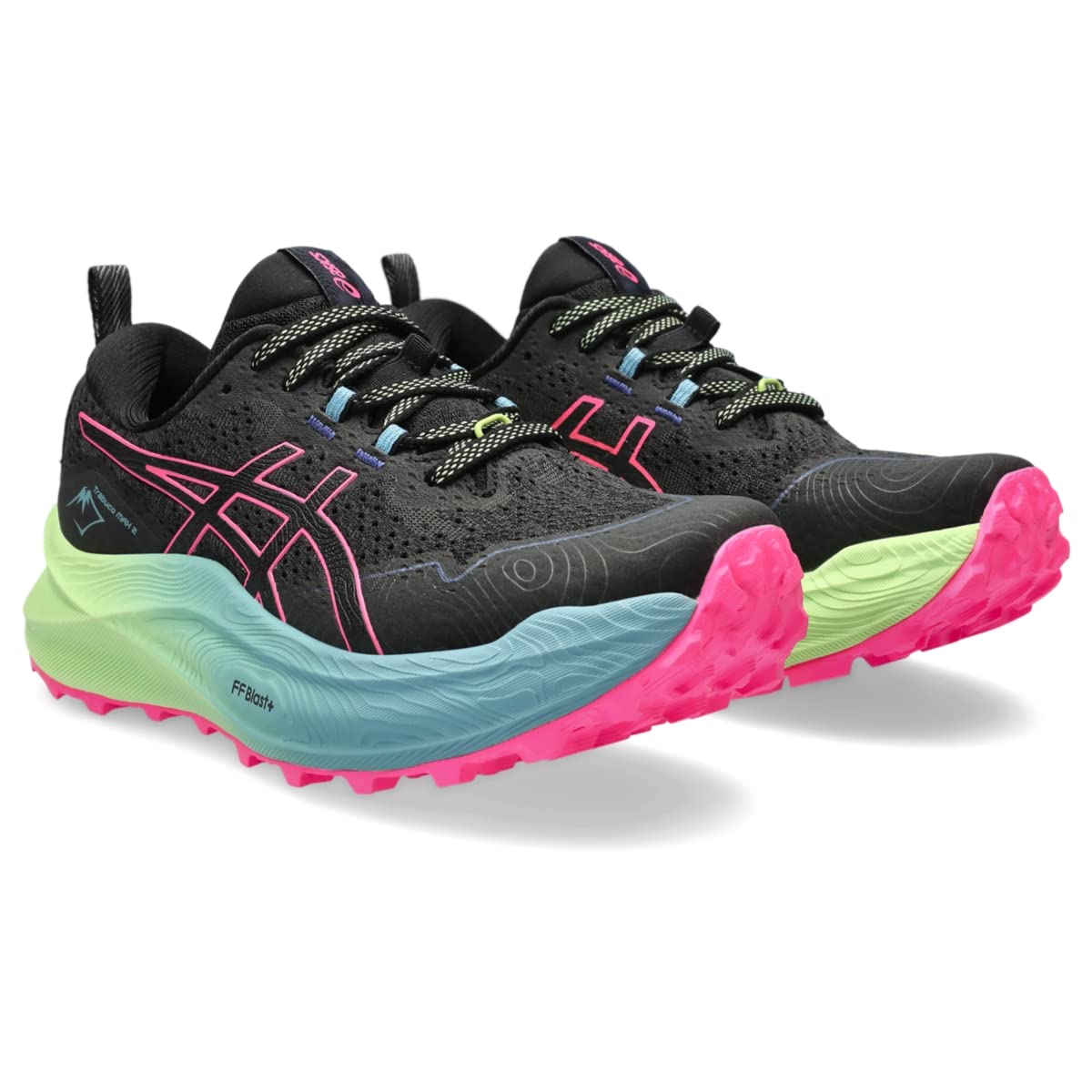 ASICS Women's Trabuco Max 2 Running Shoes, 8, Black/HOT Pink