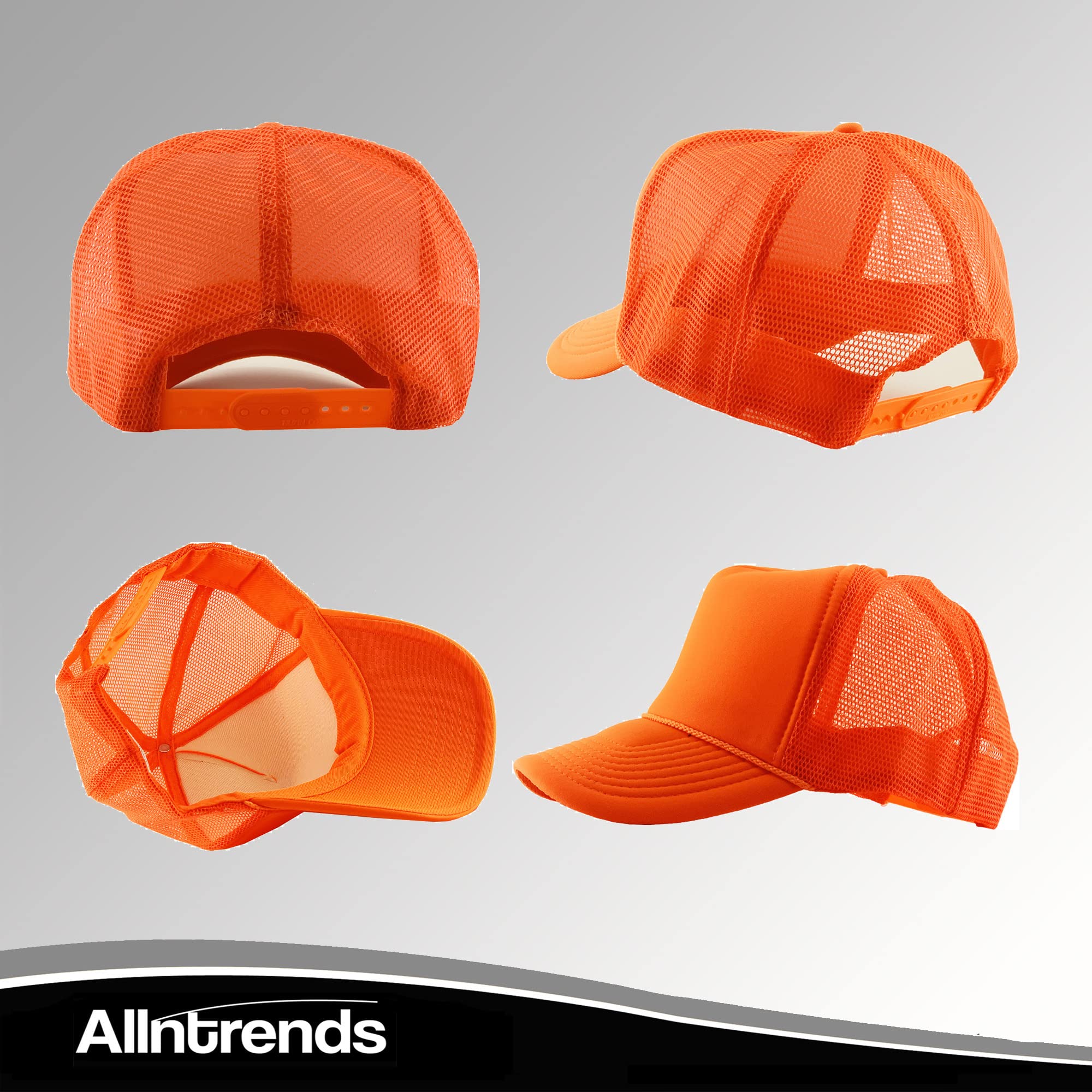 ALLNTRENDS Adult Trucker Hat Goku's Training Symbol Embroidered Baseball Cap Adjustable Snapback (Orange)