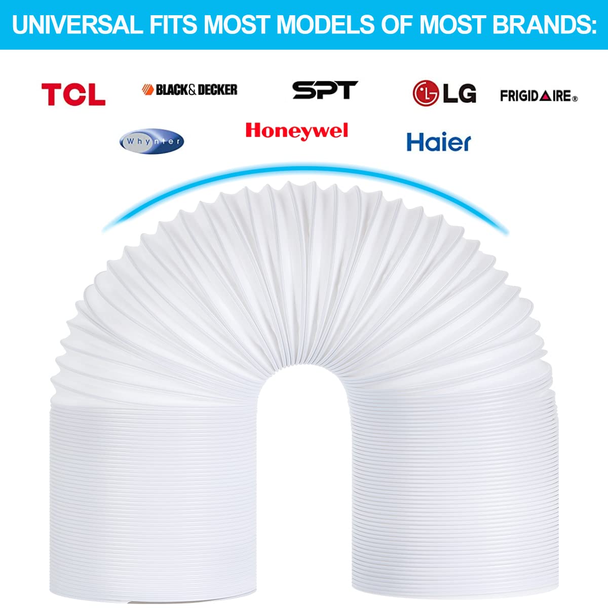 HVAC YELLOW HAT Portable Air Conditioner Exhaust Hose，Up to 80 Inch Length 5.9" Diameter, Anti-Clockwise Thread