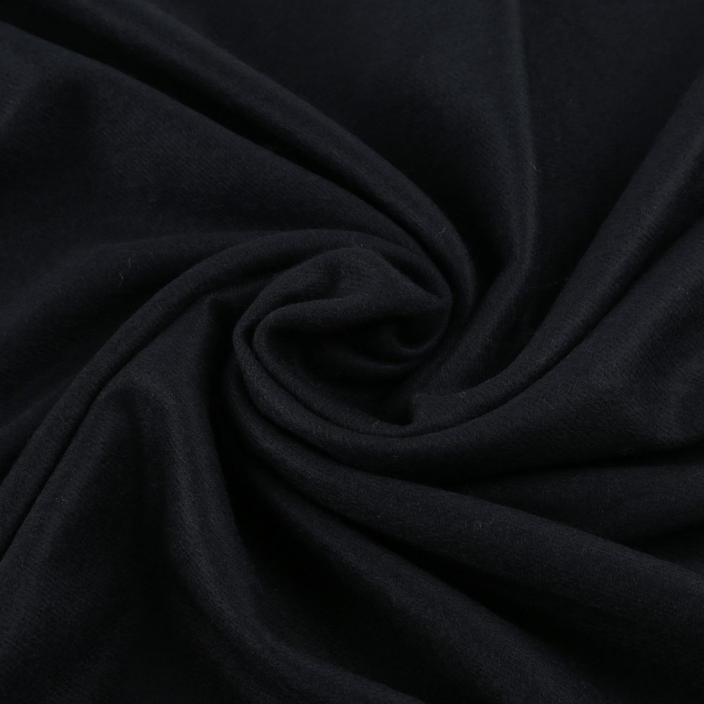 Anboor Super Soft Cashmere Blanket Scarf with Tassel Solid, Black, Size Large