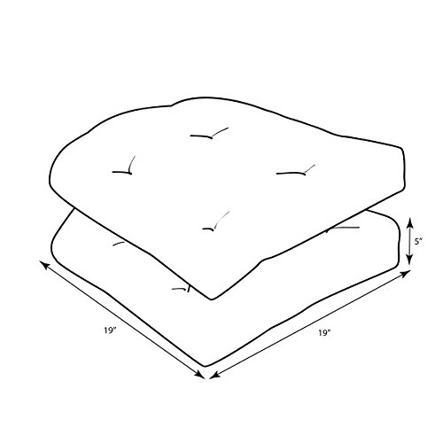 Pillow Perfect - 617800 Outdoor/Indoor Swaying Palms Capri Tufted Seat Cushions (Round Back), 19 inch X 19 inch, Green/Blue, 2 Pack