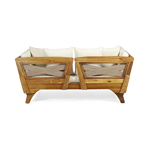 Christopher Knight Home Patrick Outdoor Acacia Wood Expandable Daybed with Water Resistant Cushions, Teak
