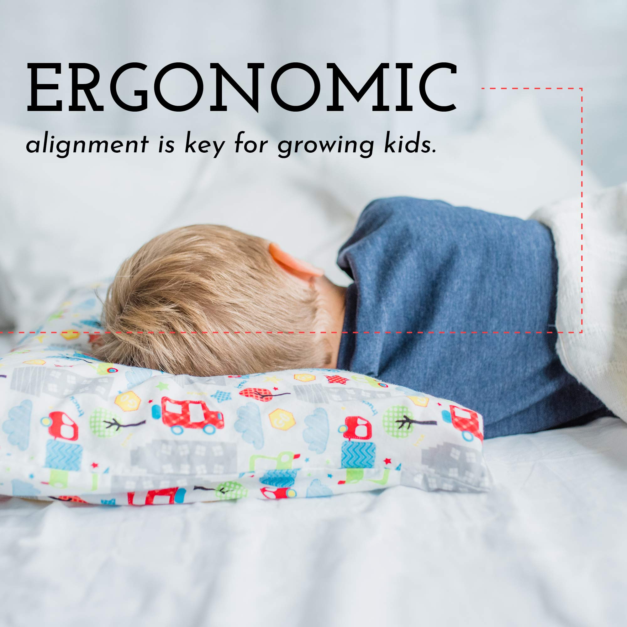 Youth Pillow - 16 X 22 - Soft & Hypoallergenic - Better Sleep for Kids - Toddler Bed Pillow - Perfect Size - Backed by Our Love The Fluff Guarantee (1 Pack)