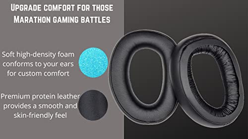 Premium Ear Pads Compatible with Sennheiser GSP 370, Sennheiser GSP 350, GSP 303, GSP 302, GSP 301 and GSP 300 Headphones. Premium Protein Leather | Soft High-Density Foam