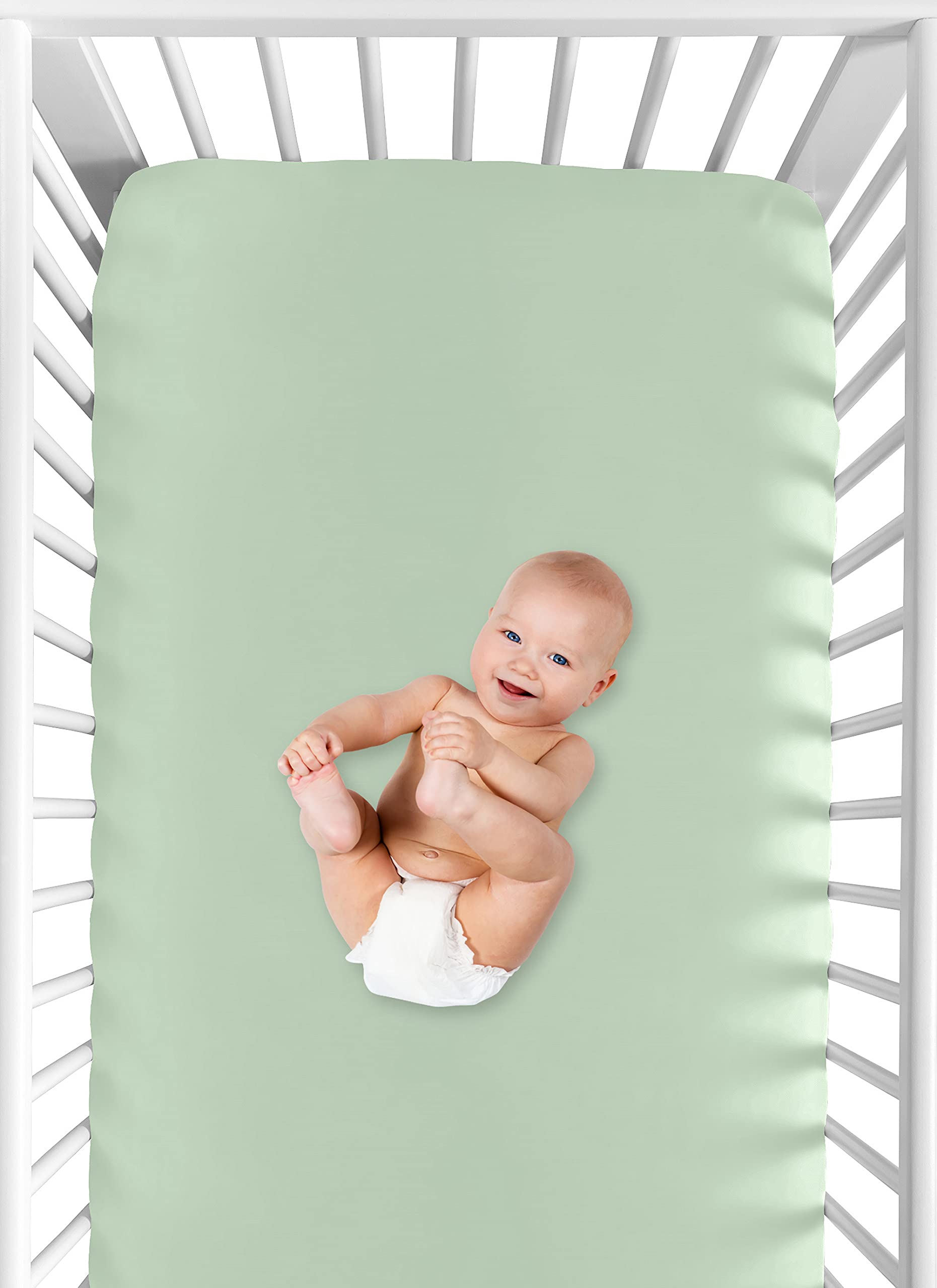 Sweet Jojo Designs Fitted Crib Sheet for Navy Blue, Mint and Grey Woodsy Boys Baby/Toddler Bedding Set Collection - Mint