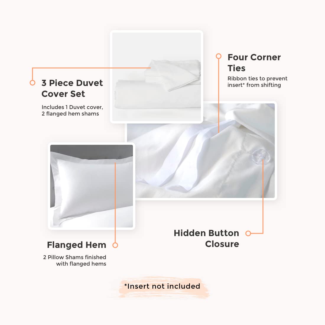 PeachSkinSheets 1500tc Level of Softness Soft Cooling Duvet Cover Set | King/Cali King Size - Midnight Black