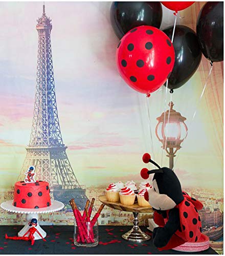 Garden Buzz Cuties Ladybug Stuffed Animal Plush Ladybird Beetle Soft Insect Cuddly Lady Bug Toy with Red Wings and Black Bow, Bee Friend,Great Present for Toddlers & Kids