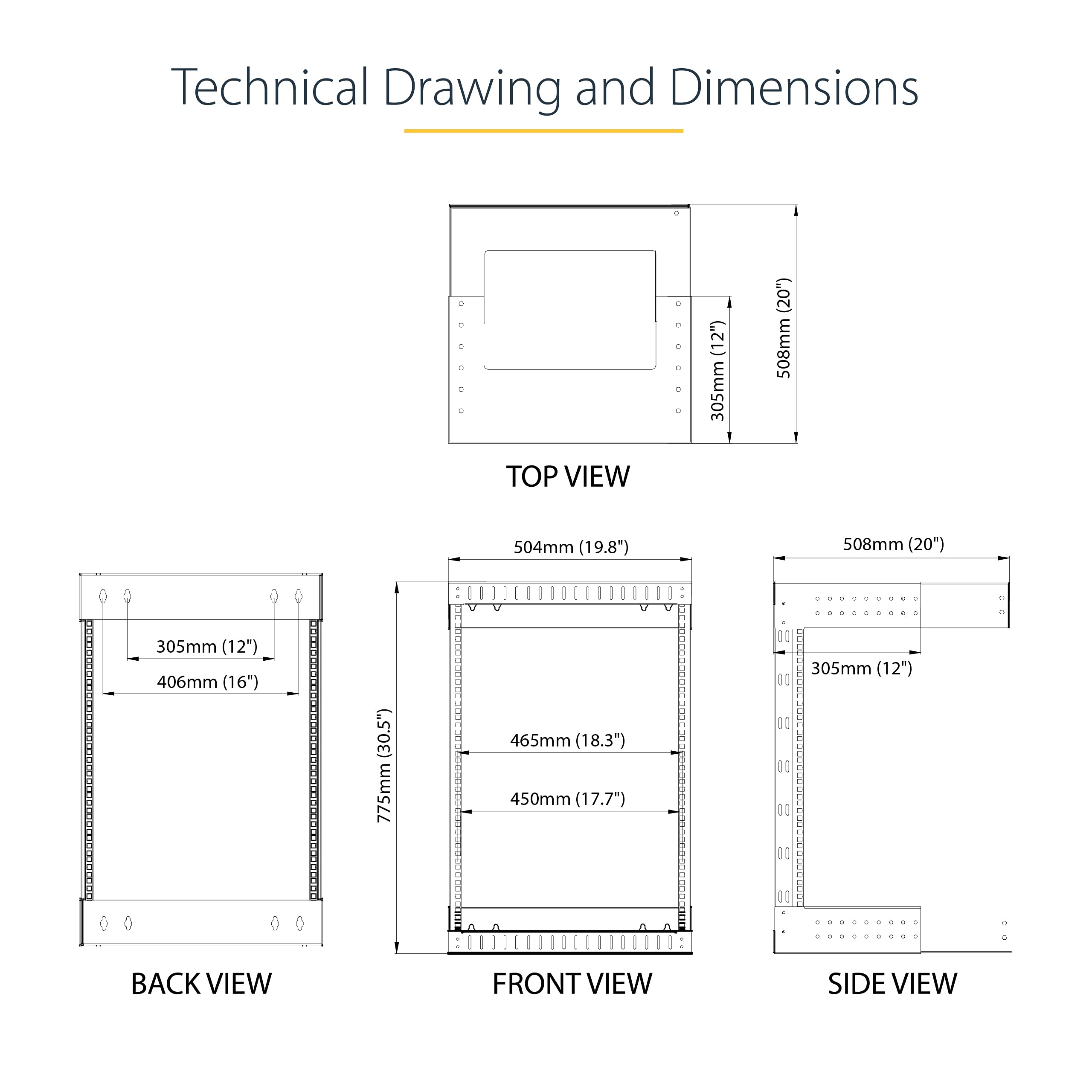 StarTech.com 2-Post 15U Heavy-Duty Wall Mount Network Rack, 19" Open Frame Server Rack with Adjustable Depth, Wall Mount Data Rack for IT / AV / Patch Panel / Computer Equipment (RK15WALLOA)
