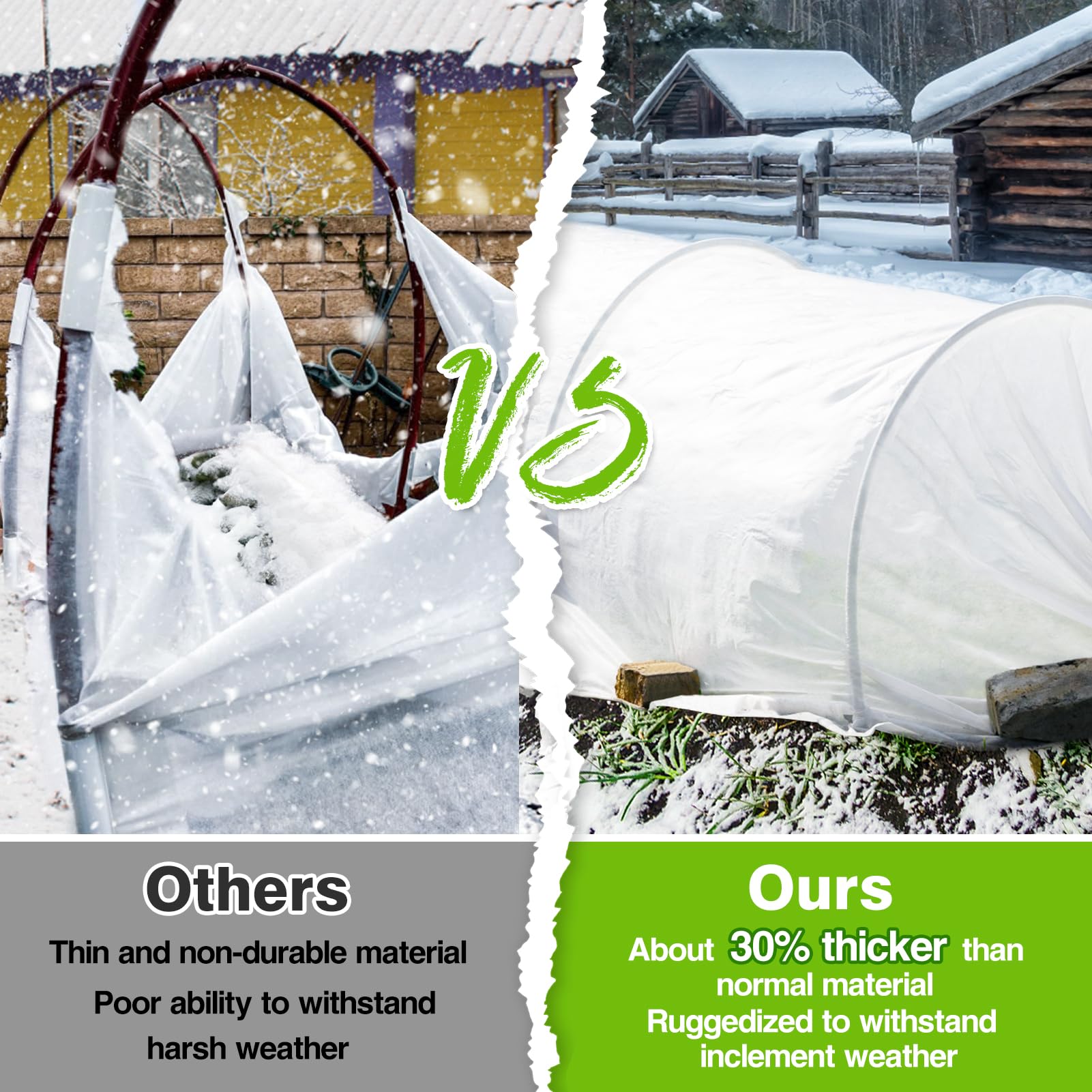 Alphatool Plant Covers Freeze Protection- 10 ft x 30 ft Breathable Non-Woven Fabric Frost Proof Floating Row Cover Durable 1.0oz/yd² Thick Plant Blankets for Winter Outdoor Garden