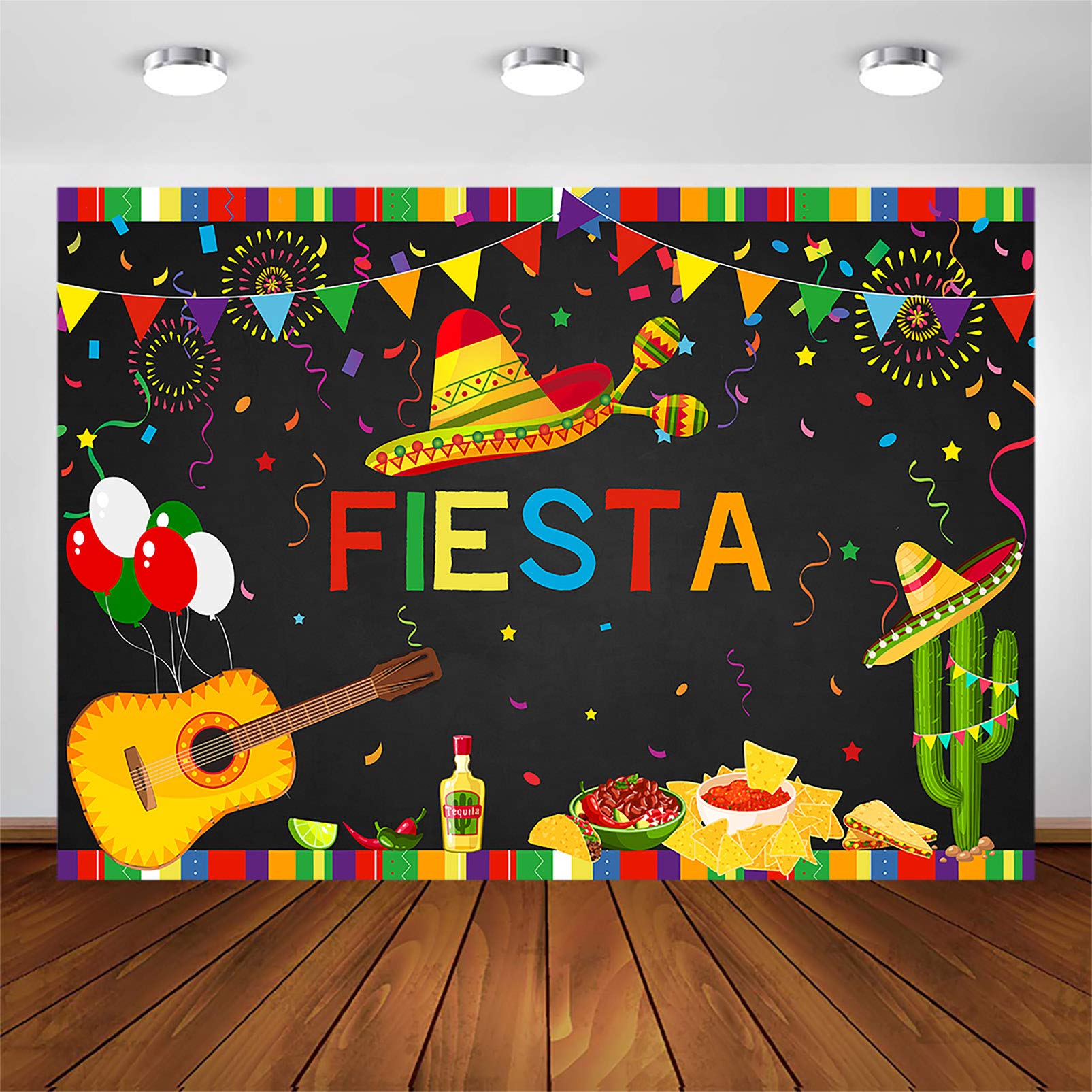 Avezano Fiesta Backdrop Mexican Fiesta Themed Birthday Photo Booth Background 7x5ft Summer Fiesta Luau Cinco De Mayo Birthday Pool Party Decorations Photography Backdrops Supplies