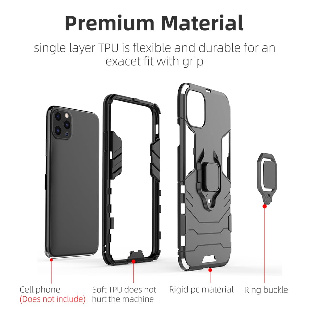 Arseaiy Case for Samsung Galaxy A40 Phone Case Cover with Kickstand Carbon Fiber Silicone Bracket Phone Holder Shockproof Bumper Slim Fit Telephone Shell Black