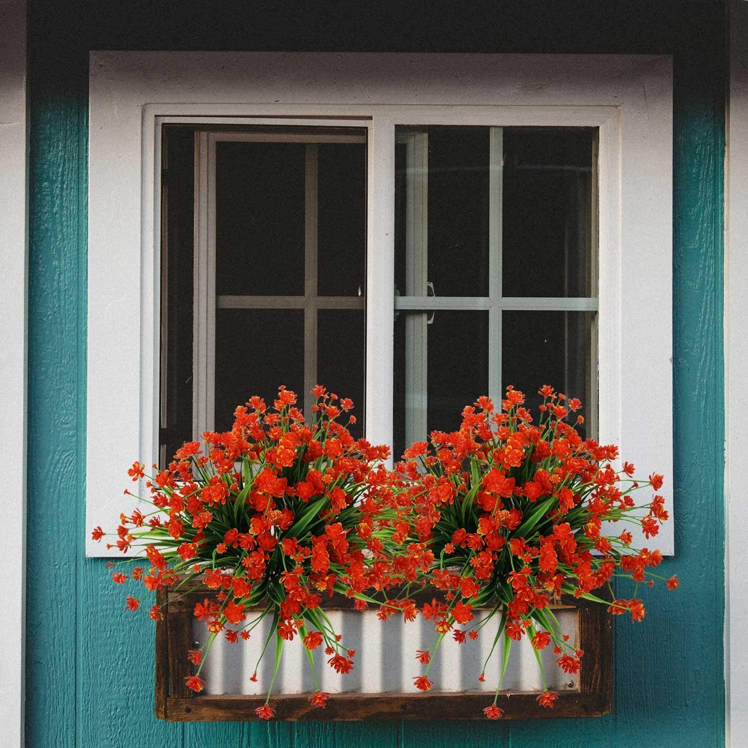 Artificial Grass Outdoor Red Home Office Garden Patio Yard Table Centerpieces Pot Decor 8pcs