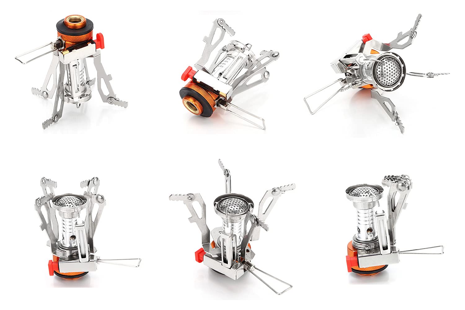 AOTU Portable Mini Camping Stoves Backpacking Stove with Piezo Ignition Miniature Portable Picnic Camping Stove for Outdoor Camping Hiking Cooking(0.25 lb Portable Ultralight Burner)