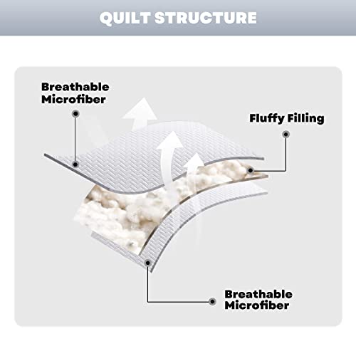 Maple&Stone Summer Quilt Set Queen Size, Lightweight White Bedspread Ultrasonic Chevron Pattern Light Coverlet for All Season Comforter Bedding Decor - 3 Piece Full Bed Cover Sets