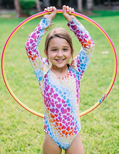 Arshiner Girls Gymnastics Leotards Ruffle Long Sleeve Shimmer Ballet Unitard Dancewear for 3-10 Years