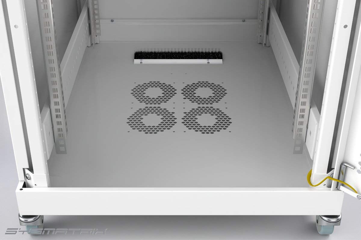 Sysracks 42U Server Rack Cabinet – 35" Deep Free Standing IT Enclosure with Air Control System, 4 Fans, PDU, Glass Door, Lockable Side Panels, and 1 Shelf for 19" Mount Equipment