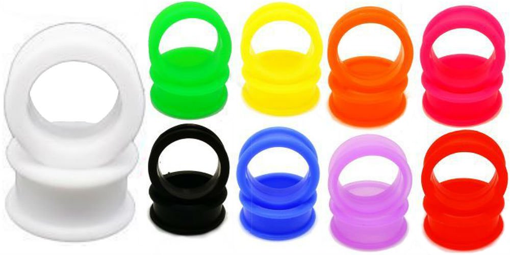 All 9 Pairs Silicone Flared Lip Ear Gauge Tunnels 18 Ear Plugs Total (12mm- 1/2 inch)