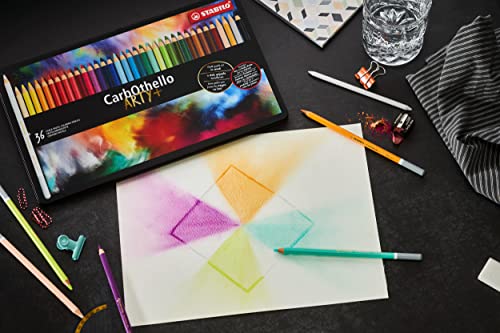 Chalk-Pastel Pencil - STABILO CarbOthello - ARTY+ - Tin of 12 - Assorted Colors