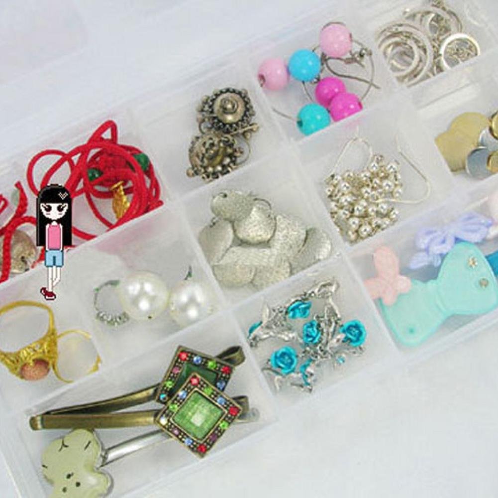 Storage Case Box,IEason Storage Case Box Holder Container Pills Jewelry Nail Art Tips 15 Grids