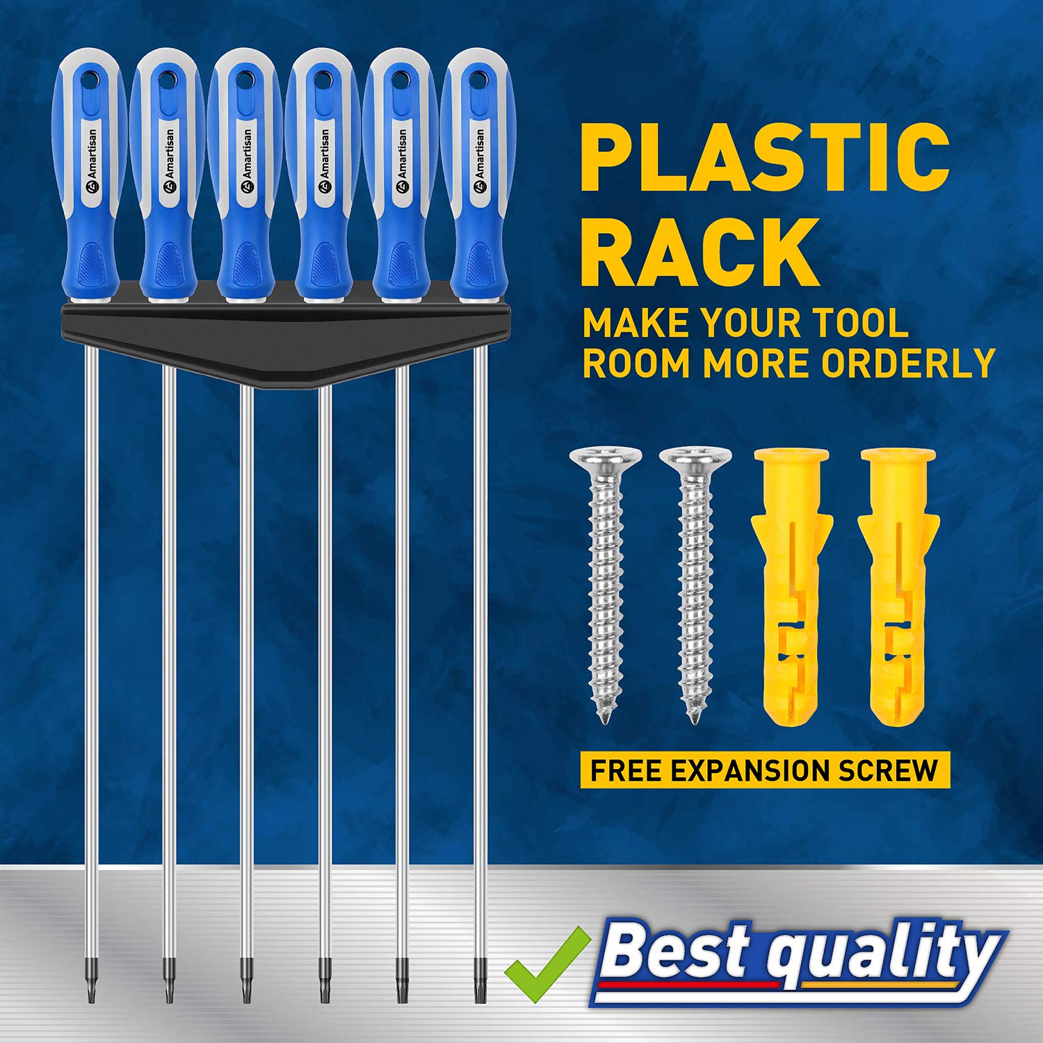 Amartisan 6-Piece Extra Long Torx Screwdrivers Set, length 12''(300mm) T10 - T30, Long Long star Screwdrivers Set
