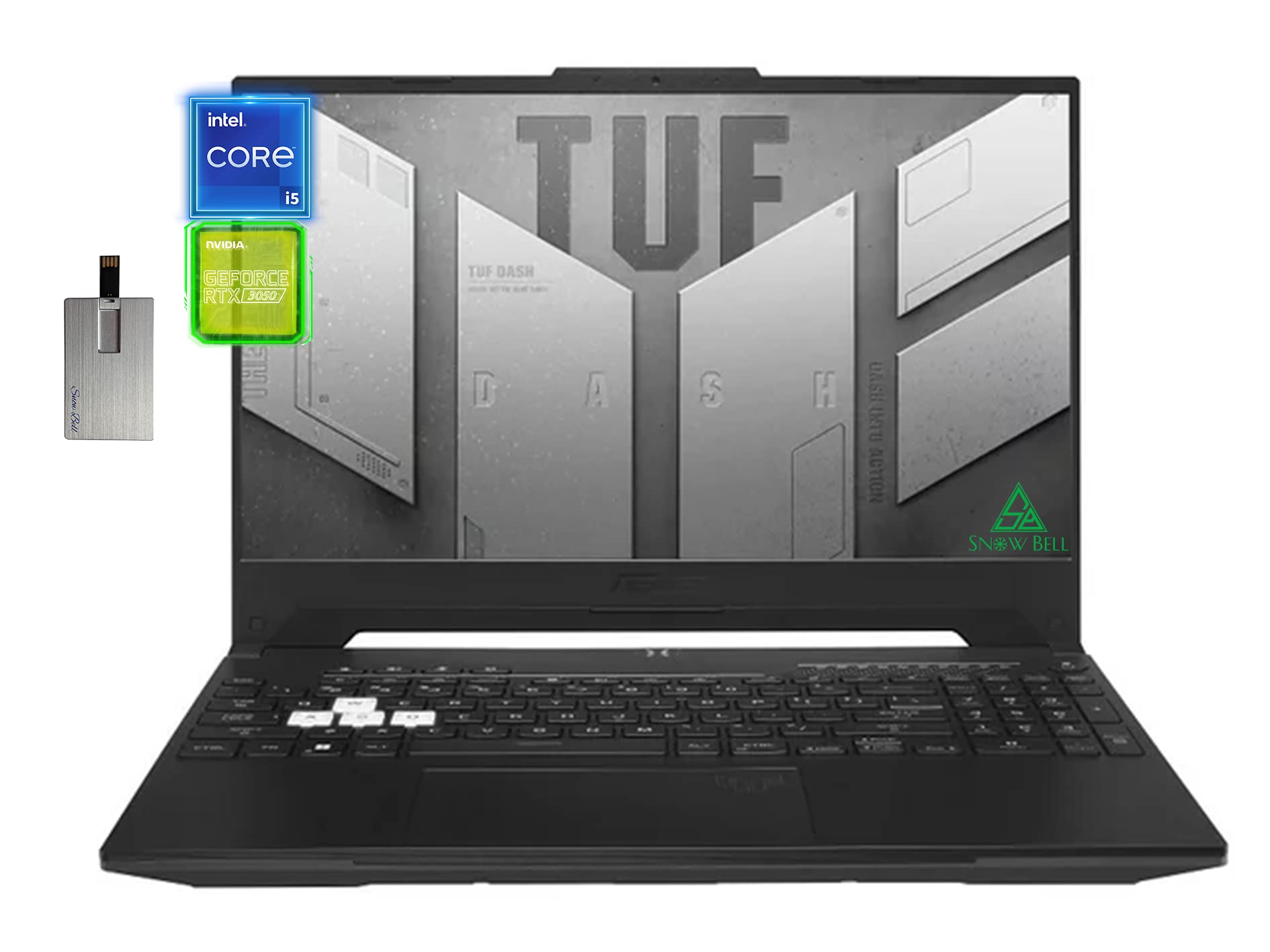 ASUS TUF 15.6"" 144Hz Gaming Laptop, Intel 11th Core i5-12450H 32GB DDR5 RAM, 1TB PCIe SSD, NVIDIA GeForce RTX 3050 Graphics, Backlit Keyboard, Windows 11, Eclipse Grey, 32GB USB Card, Black