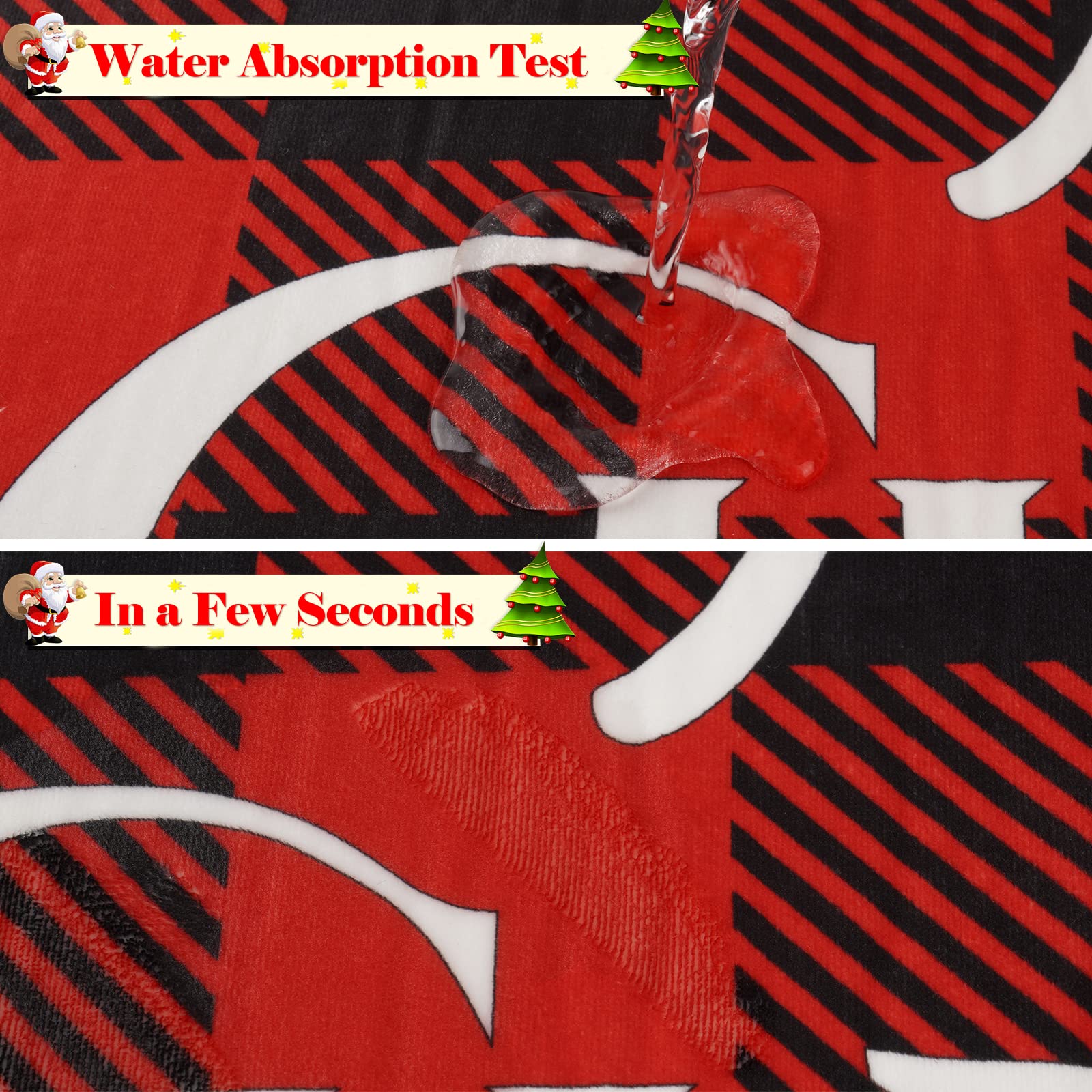 ASPMIZ 2 Pcs Christmas Buffalo Plaid Kitchen Rugs and Mats Set, Absorbent Winter Snowflake Kitchen Mat Cushioned Anti Fatigue, Xmas Decorative Area Rug Set of 2 Washable, 17'' x 47'' + 17'' x 30''