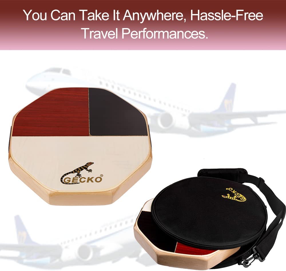 GECKO Cajon, Portable Box Drum with Storage Bag, Hand Drum, Percussion Instrument, Bong and Snare