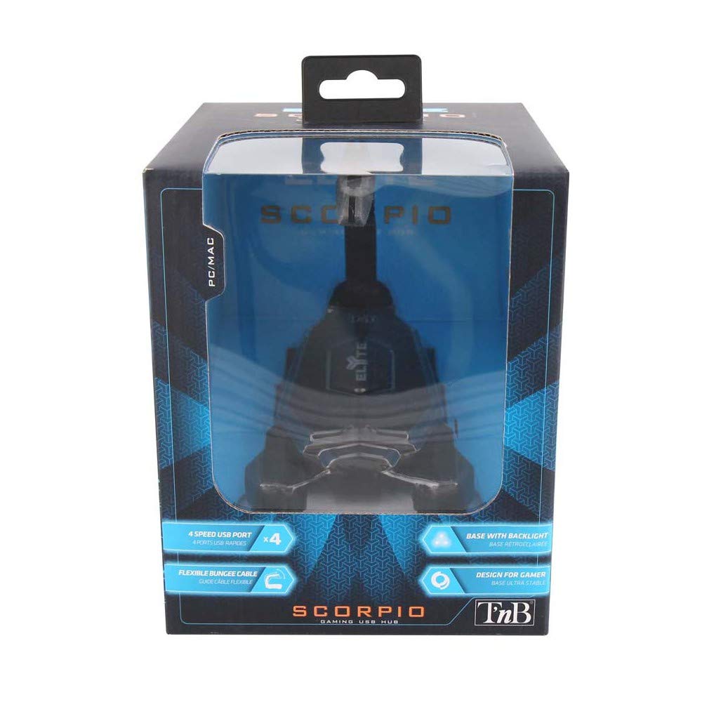 T'nB HUBGAME1 USB Hub with 4 USB 2.0 Ports Black
