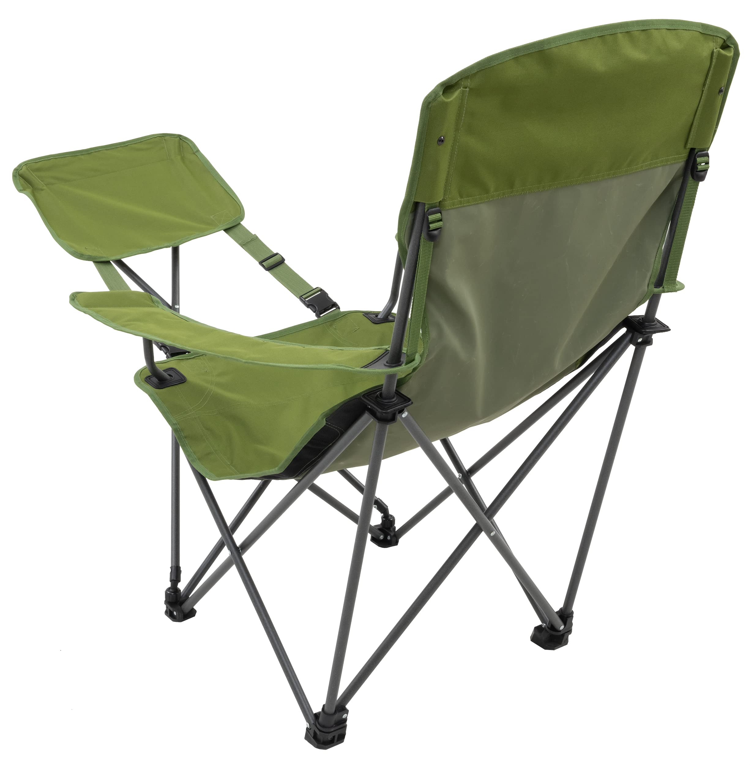 ALPS Mountaineering Escape Lounge Camping Chairs for Adults with Footrest and Adjustable Armrests, Sturdy Steel Frame, Compact Foldable Design, and Carry Bag, Gray/Blue
