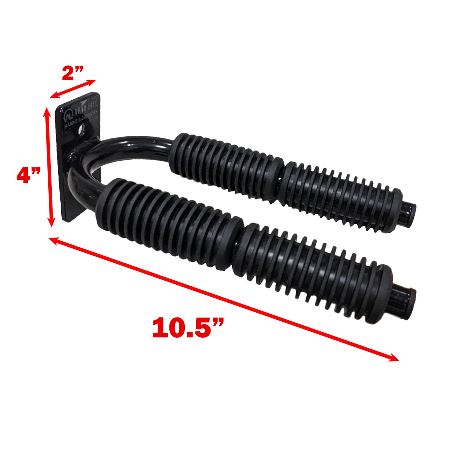 Arya Life Safe and Secure Stainless Paddle Holder, Paddle Storage Rack Wall Mount for Canoe, SUP Paddle Board or Kayak Paddles Oar Hangers for Garage, up to 4-6 Paddle, Black