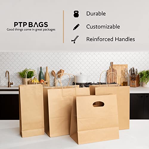 Prime Time Packaging Kraft Paper Bags, Super Royal, 14 X 9.75 X 15.5, Natural, 200/carton