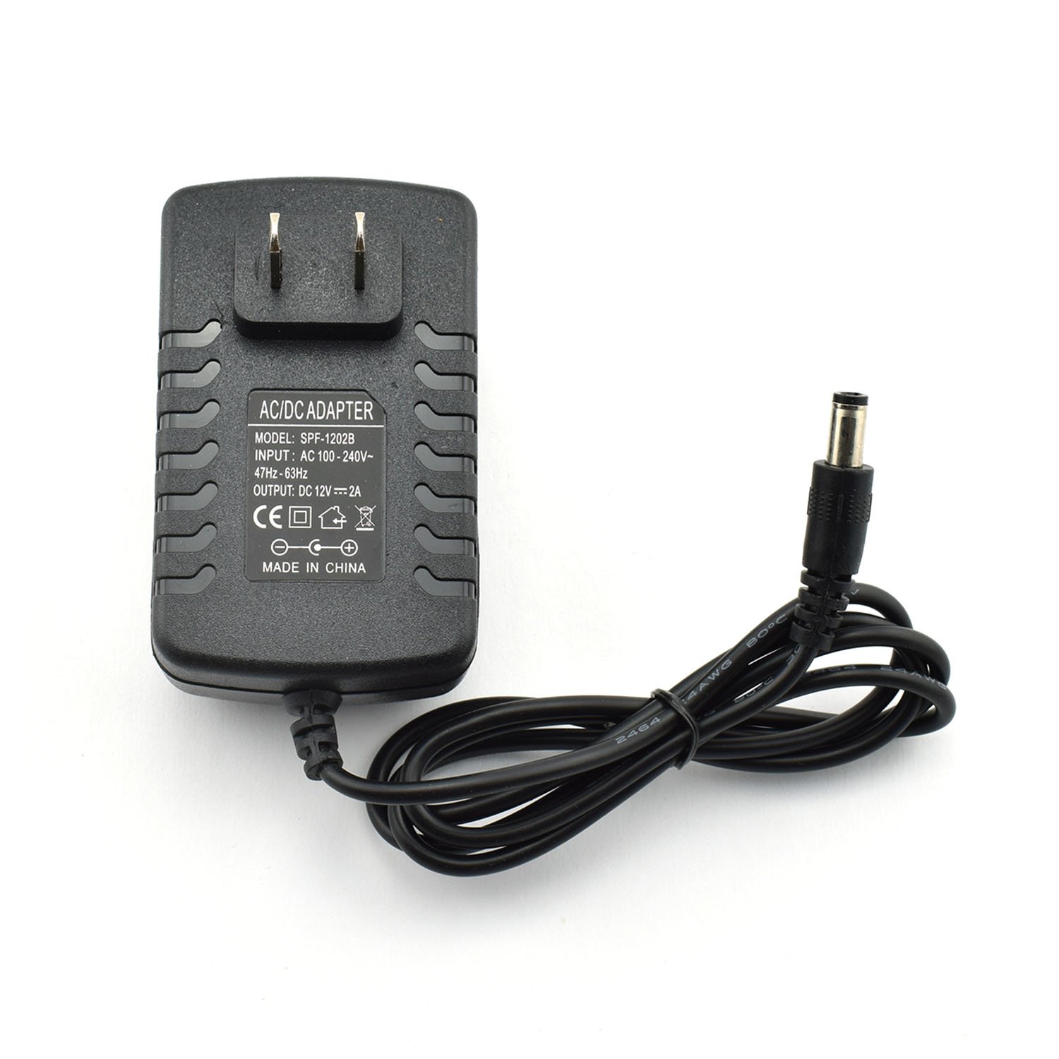 ZYAMY 12V 2A 24W AC/DC Power Adapter AC 110-250V to DC 12V 2000MA Power Supply Converter 1m Wire DC 5.5x2.5/2.1mm Charger for Router, STB, LED, Security Camera, DVD, Player