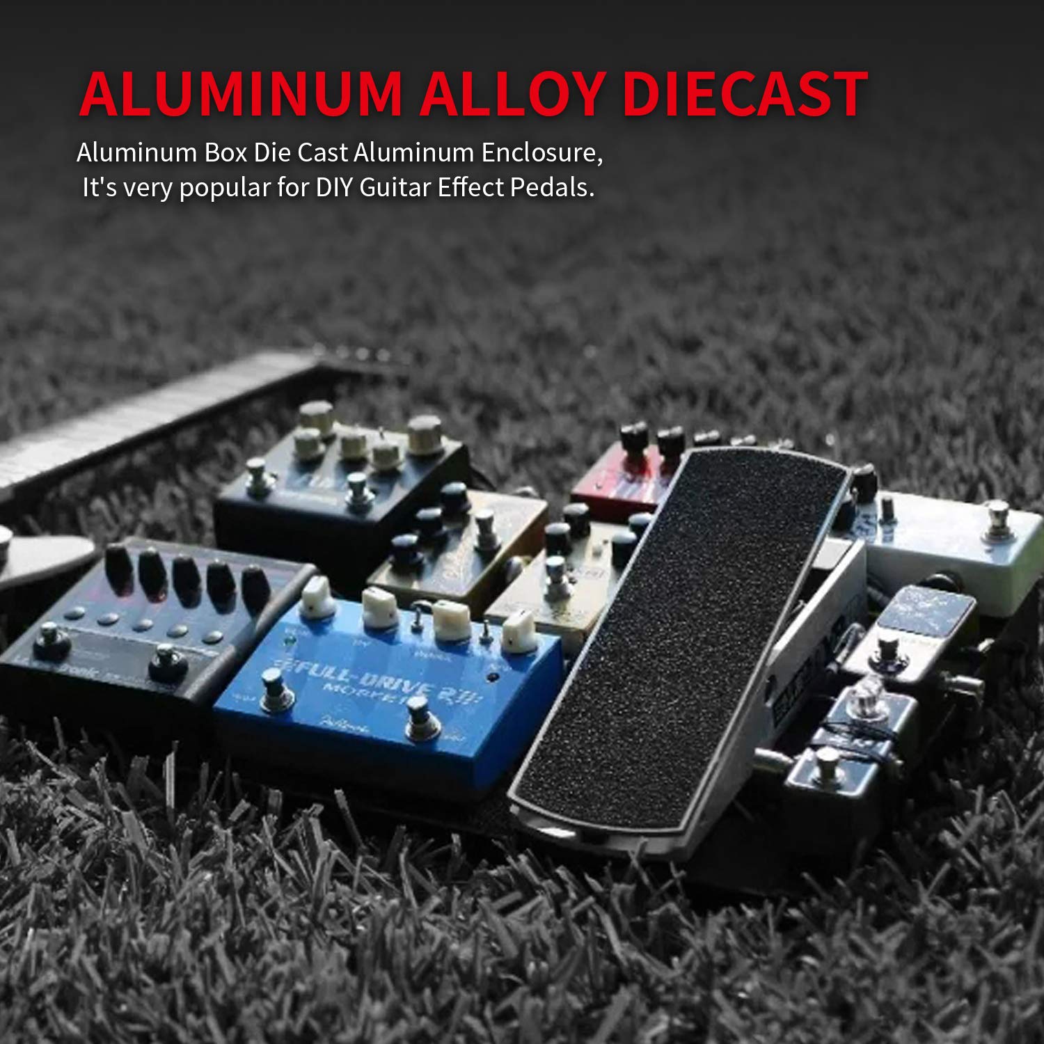 DaierTek 3pcs 1590A Metal Guitar Pedal Enclosure 92x38x31mm Diecast Aluminum Stomp Box Case Unfinished for Guitar Effect