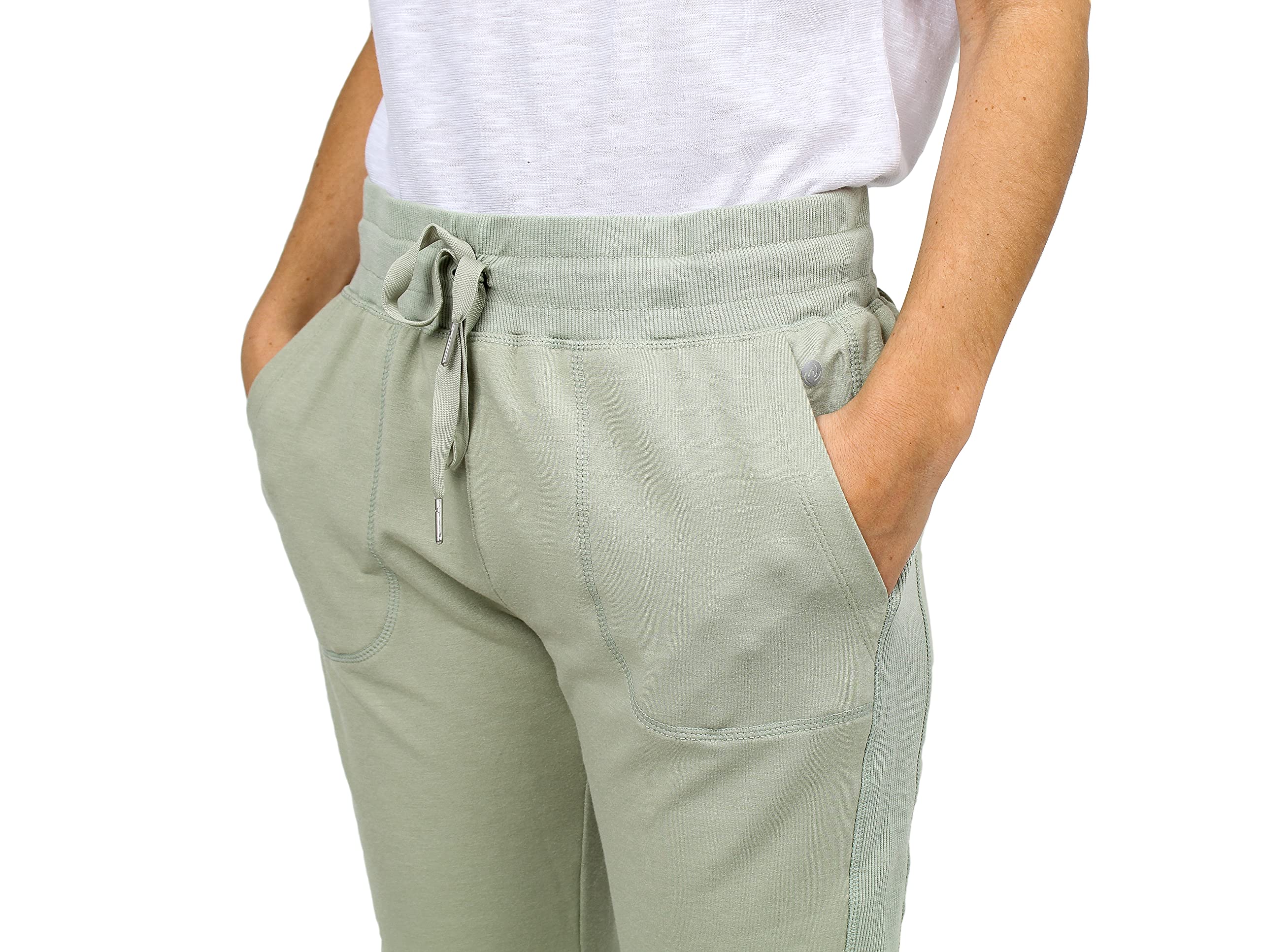 Apana Ladies Sojourn Jogger Active Yoga Sweatpants Clothing (Light Grey Heather, Large)