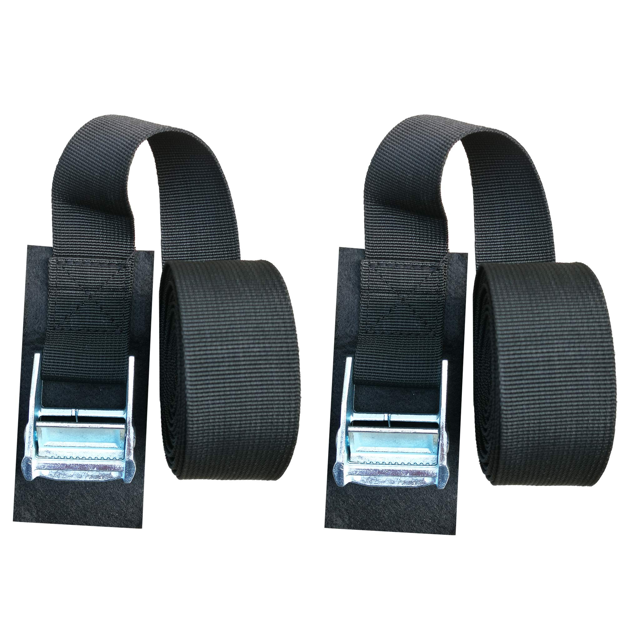 Alfa Gear All Purpose Tie Down Straps Great for Boat/Motorcycle/Scooter/Jet ski/Kayak/SUP/Canoe/Ski Board 1200 lbs Capacity 1.5" Width (Black)
