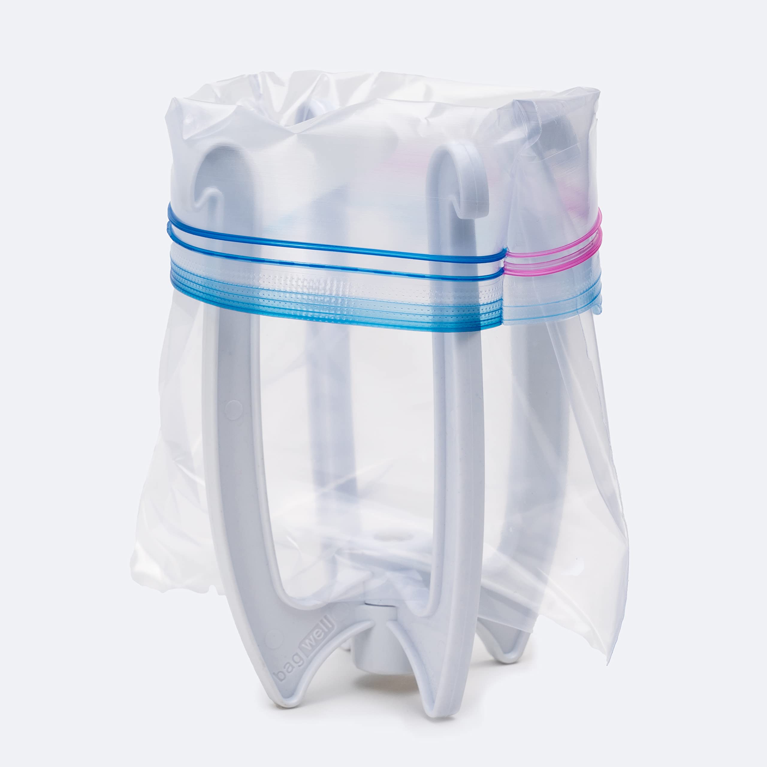 Bag Well Size Well Sealable Holder for Food Storage Bags, 1 Quart, White