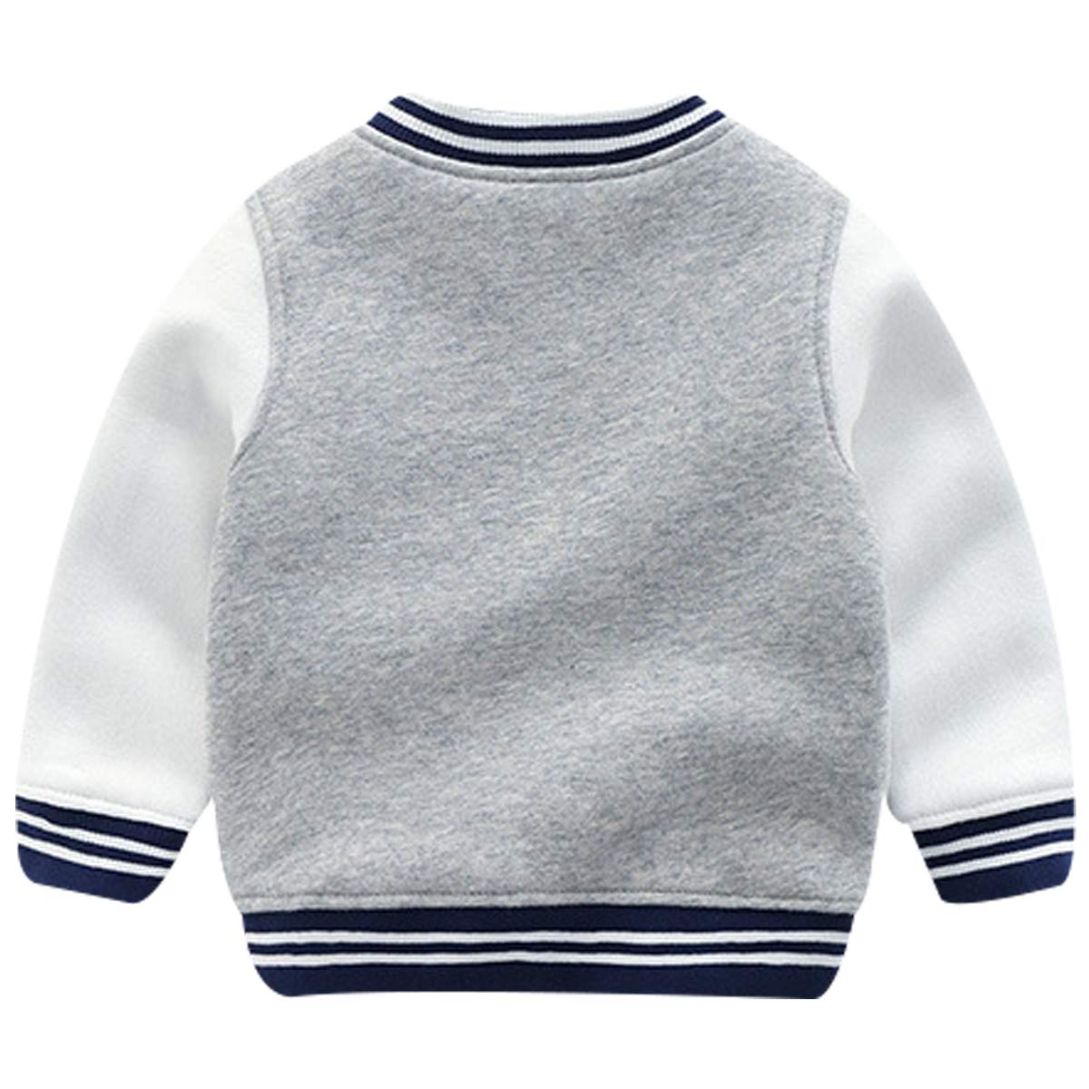 famuka Baby Boy Spring Coat Little Kids Baseball Cardigan Jacket (Grey, 6-12 Months)