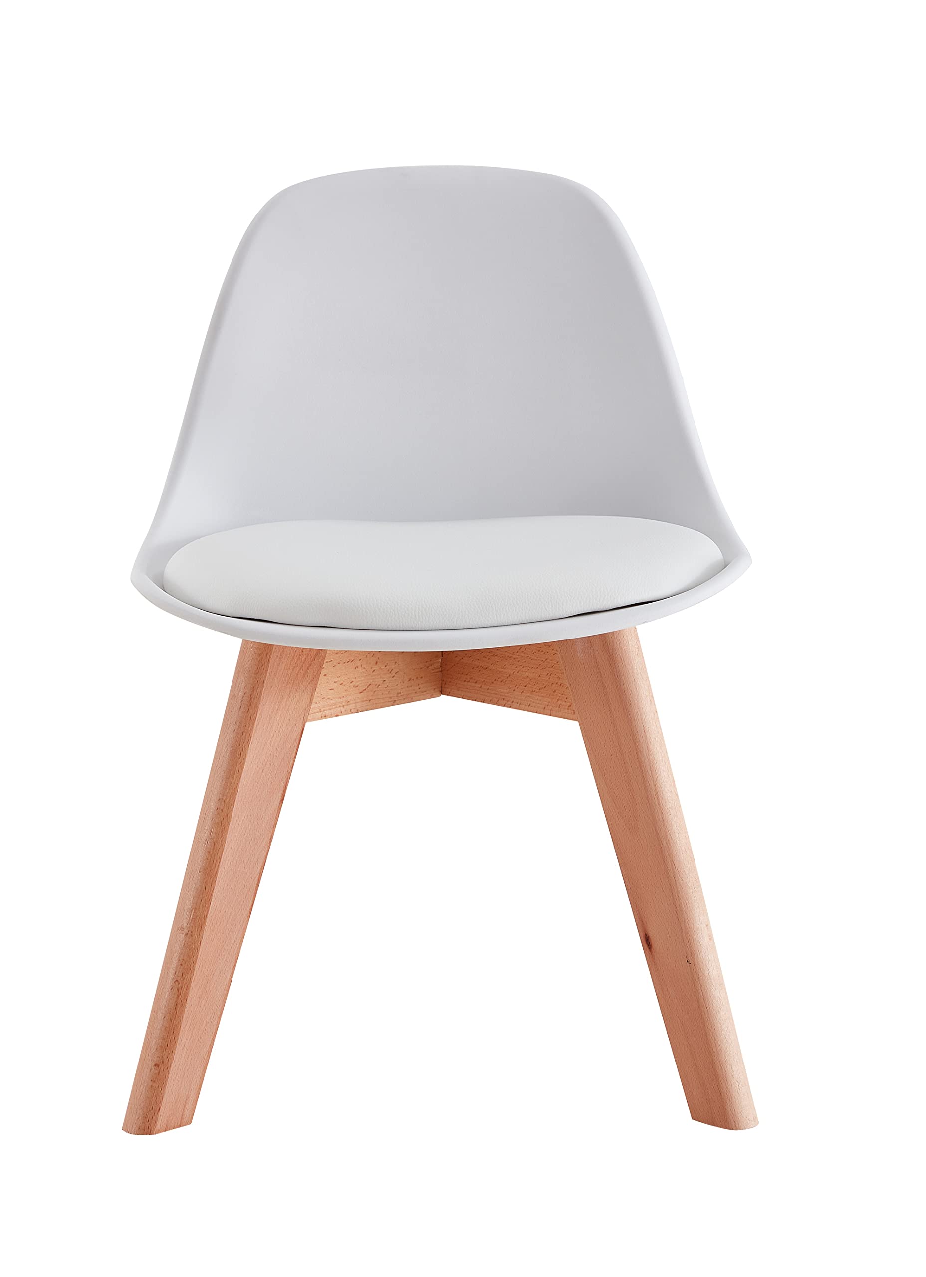 BB Chair,Wood Legs,PP Back Cushion,White, Set of 2