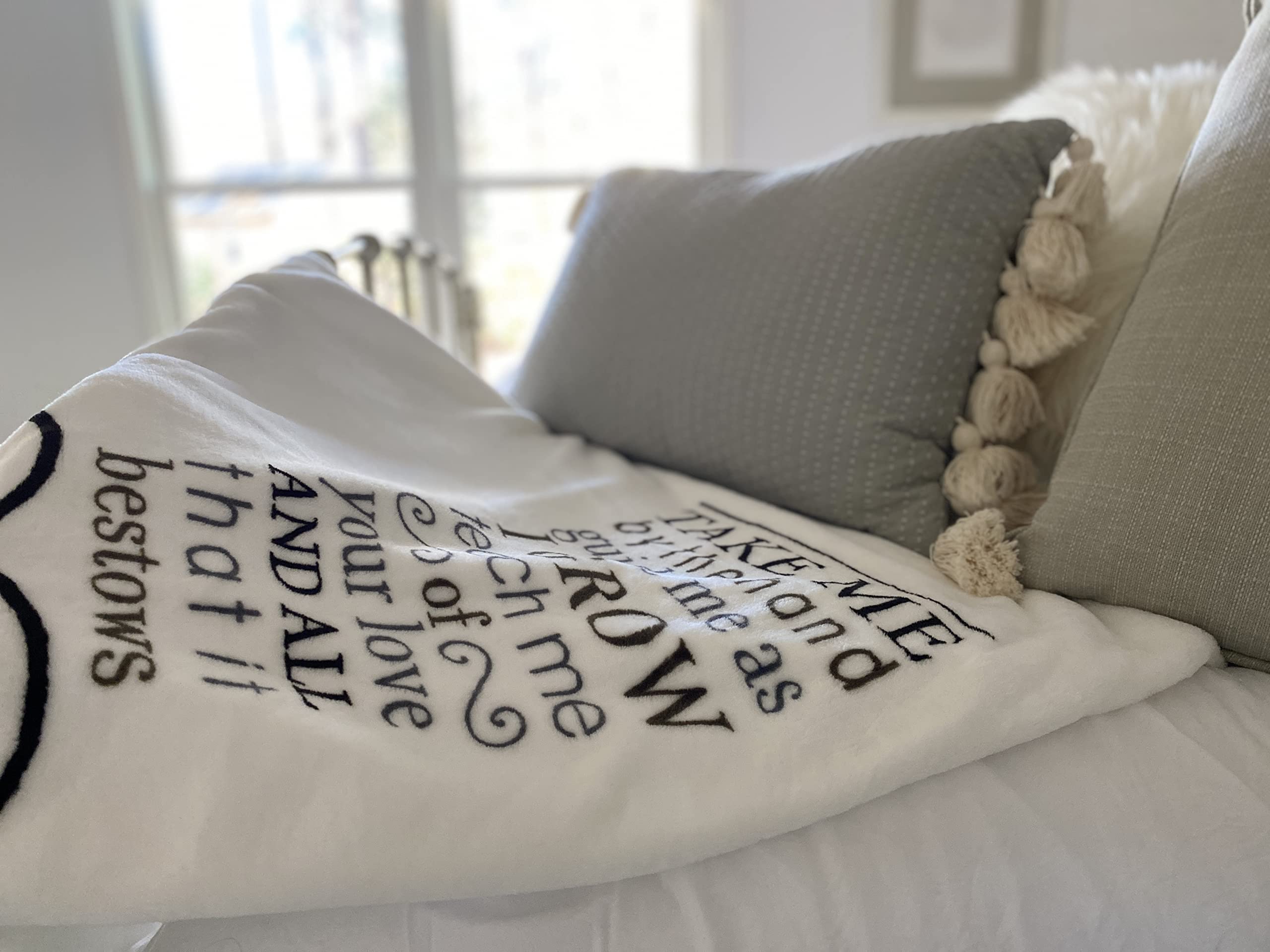 Child of God Blanket-Inspirational Throw-Religious Blanket-Gift for Baptism/First Communion-Christening Blanket-Gift for Godson/Goddaughter/Grandson/Granddaughter/Niece/Nephew (White - Personalized)