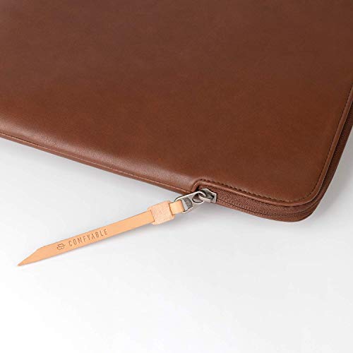 Comfyable Tablet Sleeve Compatible for iPad Pro 12.9 inch M2 2022 M1 2021 2020 with Smart/Magic Keyboard with Pencil Holder - PU Leather Bag Waterproof Slim Protective Cover Case - Brown