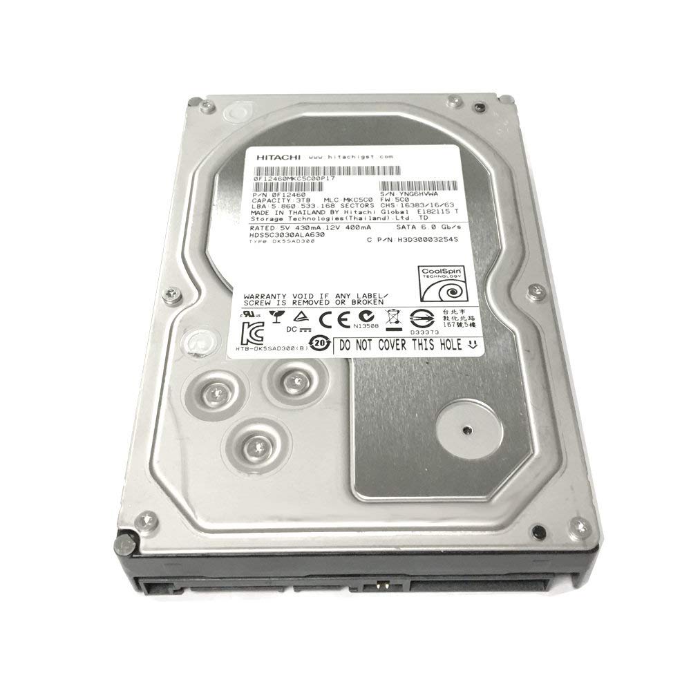 HITACHI Deskstar 5K3000 HDS5C3030ALA630 (0F12460) 3TB 32MB Cache CoolSpin SATA III 6.0Gb/s 3.5in Internal Desktop Hard Drive (Renewed)