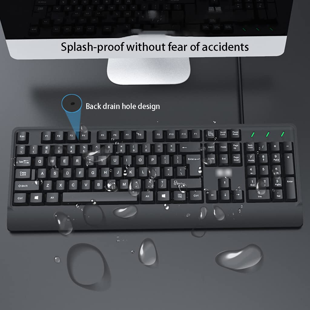 BBFQL Computer Keyboard Home Wired Keyboard Gaming Keyboard and Mouse Set USB Keyboard Ergonomic Keyboard