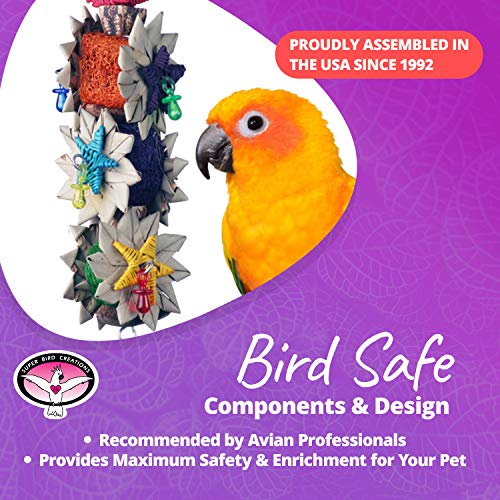 Super Bird Creations SB1098 Palm Star Bird Toy, Medium Bird Size, 13" x 3.5" x 3.5"