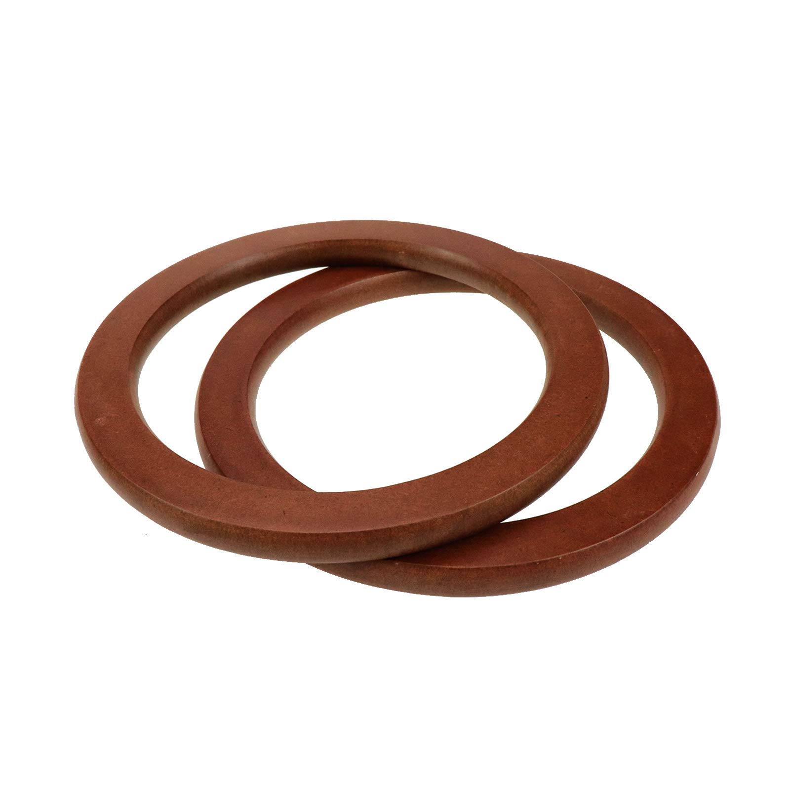 Geesatis 4 Pcs Wooden Purse Handle Round Shaped Handbag Handles Replacement for Handmade Purse Bag Making, Dark Brown