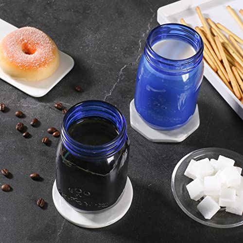 Amzcku 16 oz Blue Mason Jars with Lids,Regular Mouth Canning Jar, 6 Pack Multifunction Glass Container, for Storage, Canning, Pickling, Preserving, Fermenting, DIY Crafts & Decor…