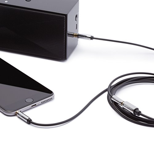 Amazon Basics 3.5mm Aux Jack Audio Extension Cable, Male to Female, Adapter for Headphone or Smartphone, 25 Foot, Black