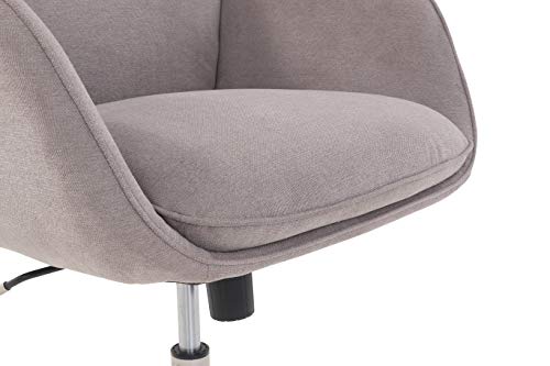 Amazon Brand – Rivet Modern Upholstered Swivel Home Office Task Chair, 25.5"W, Ash Gray with Nickel Finish