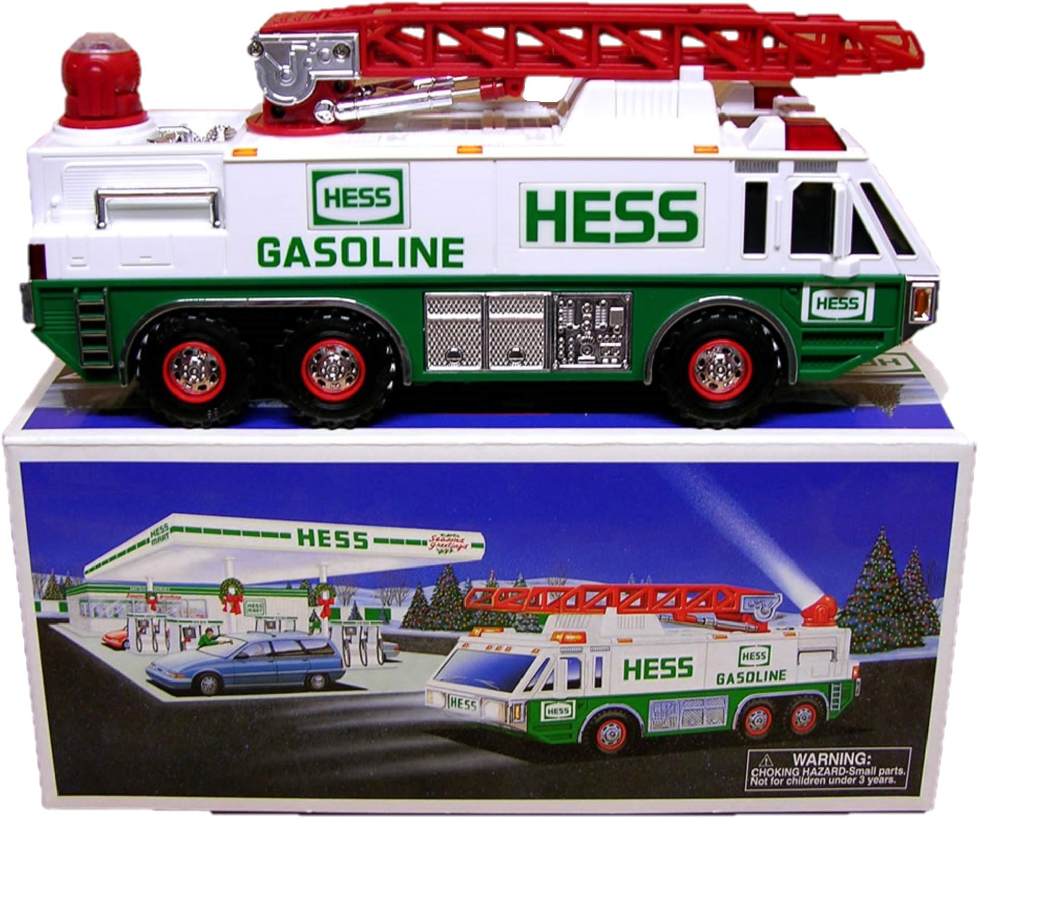Generic Hess Emergency Rescue Fire Ladder Truck1996 by Amerada Hess Corporation, White, Medium