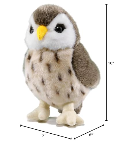 Ice King Bear Owl Stuffed Animal Luminous Eyes, Cute Plush Toy 10 Inches